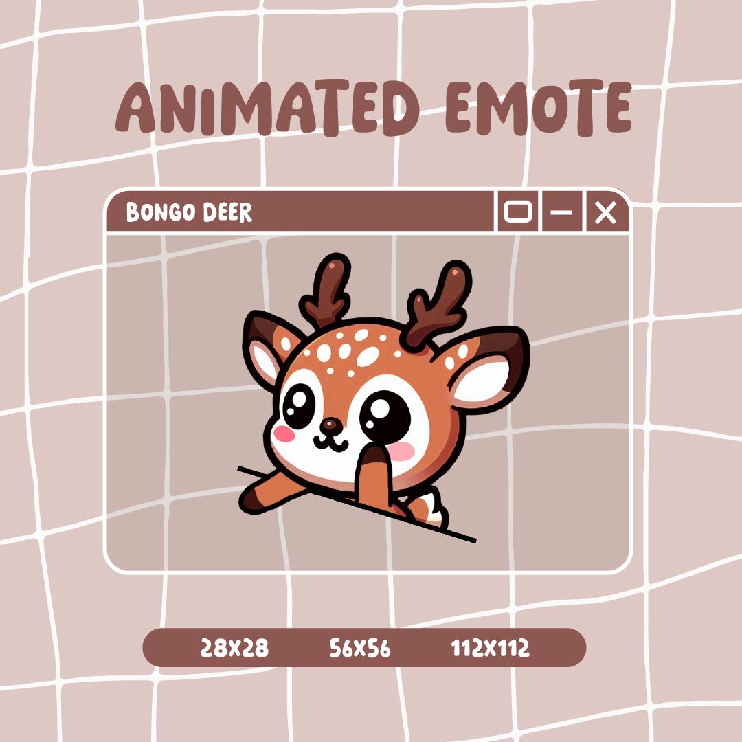Cute Deer Animated Emote / Twitch Emote / Bongo Emote / Tapping Table ...