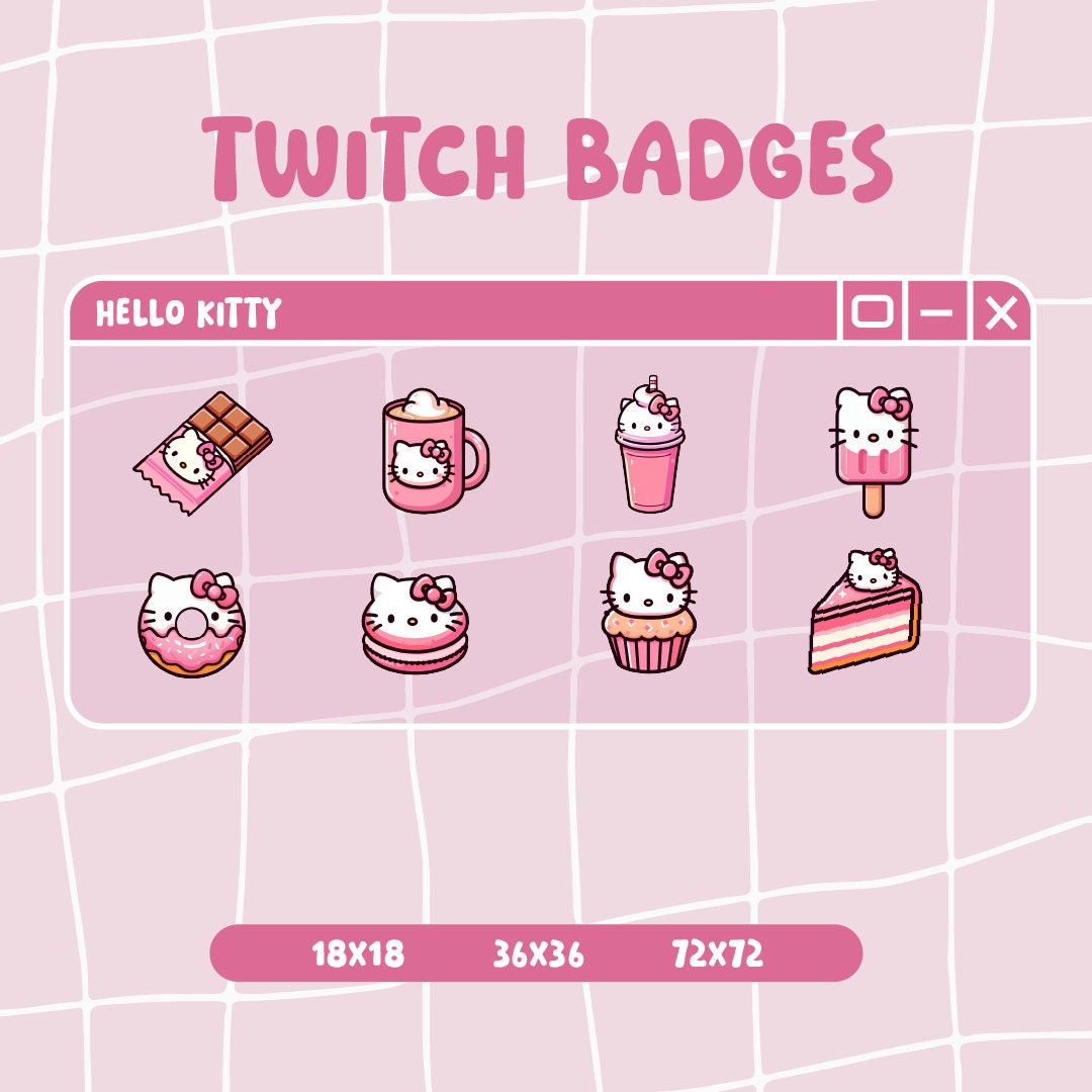 Hello Kitty Desserts Twitch Badges / Kitty Coffee / Sanrio Badges - Etsy