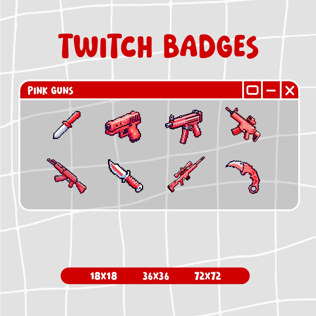 Red Guns Twitch Badges /pixel Art / CSGO CS2 / Counter Strike - Etsy