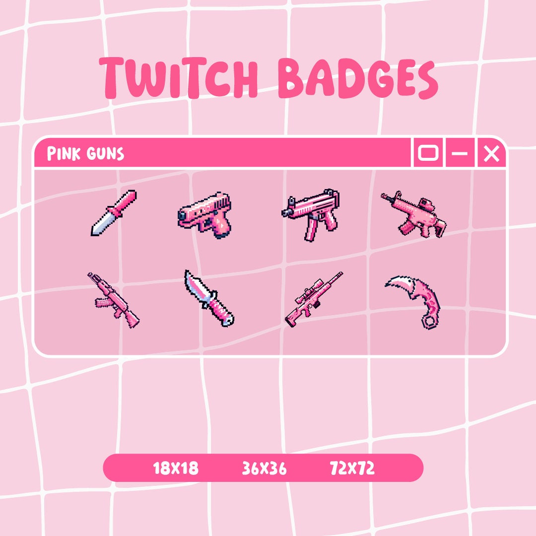 Pink Guns Twitch Badges /pixel Art / CSGO CS2 / Counter Strike - Etsy