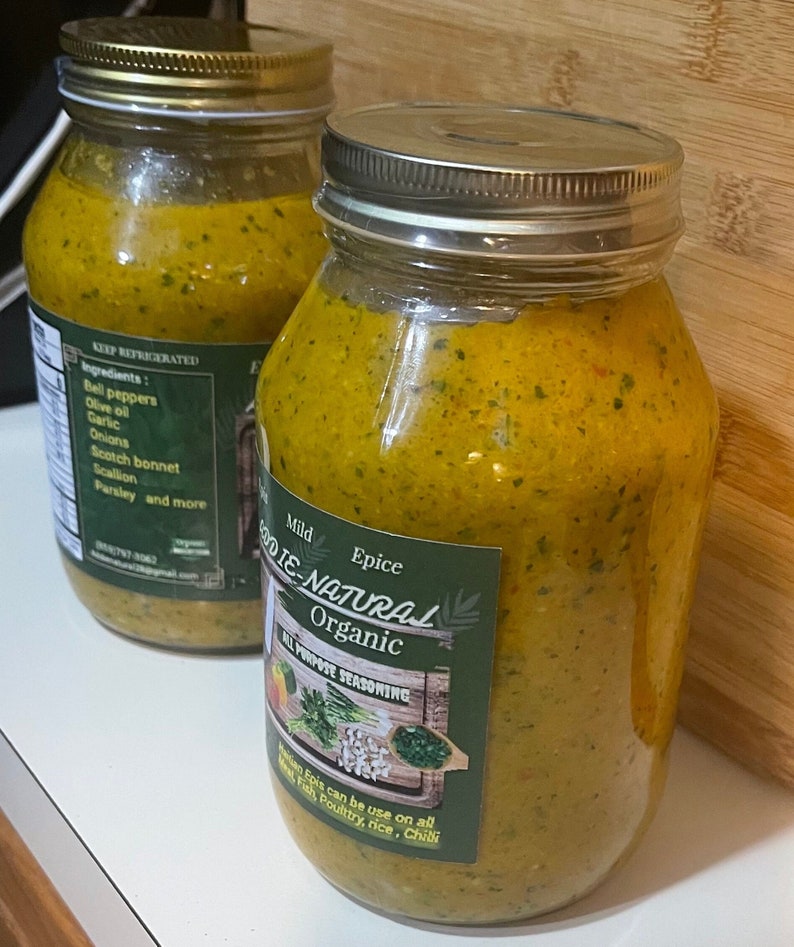 32oz Glass Jar Haitian Organic Spiceepis Seasoningorganic Meat ...