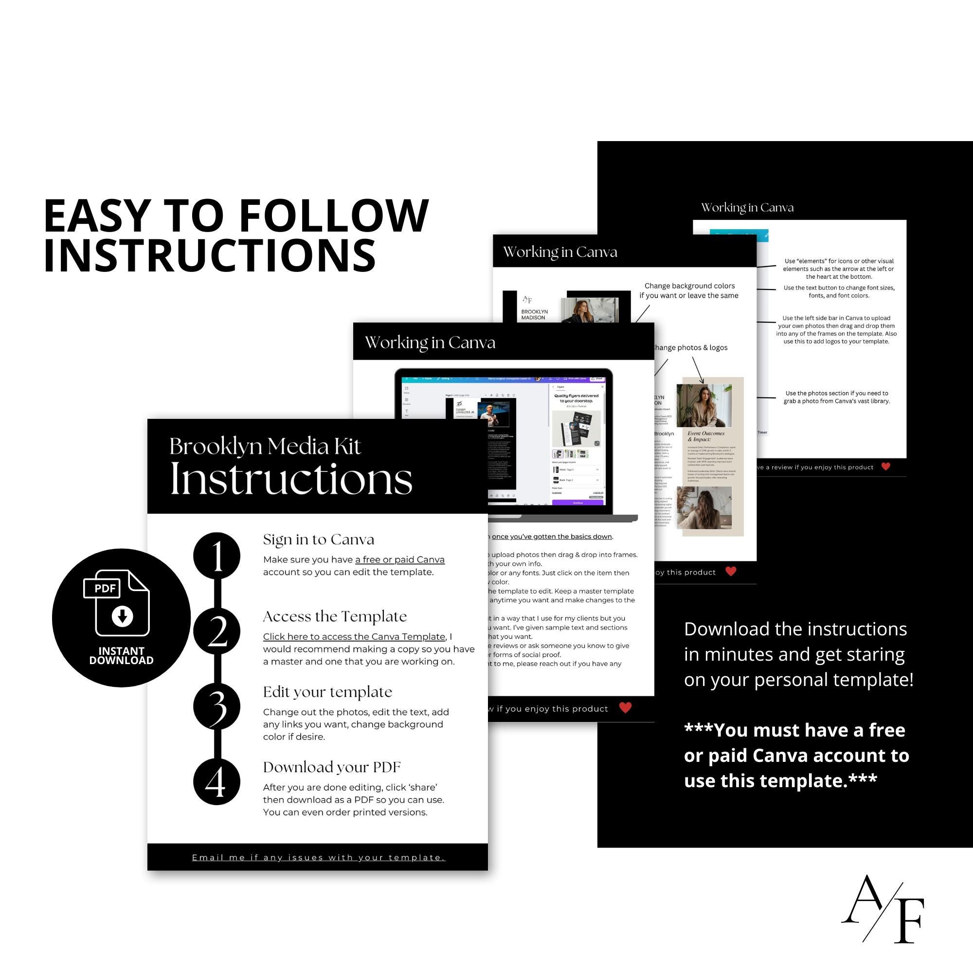 Executive Speaker Media Kit Canva Template – Podcast Guest One Sheet for Coaches | 3 Page ...