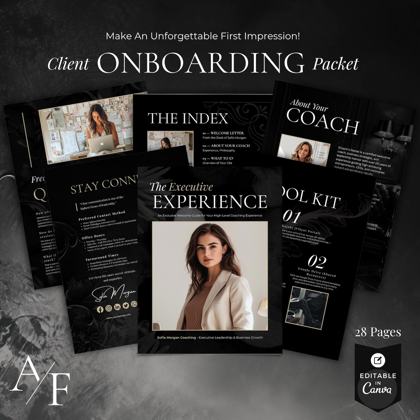 Executive Client Welcome Packet Canva Template: Luxury Coaching ...