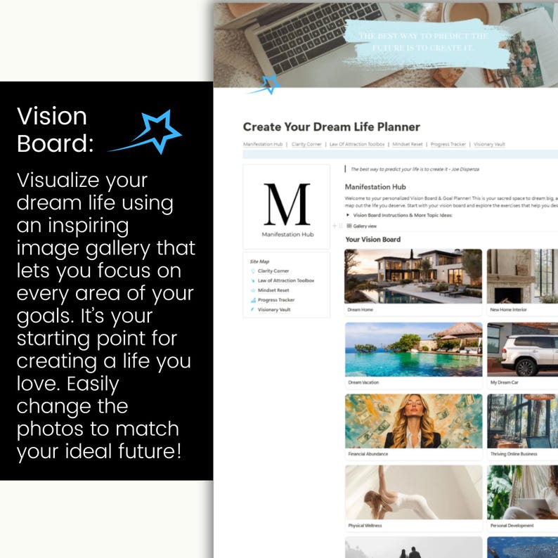 Notion Vision Board Kit: Goal Tracker & Life Planner (digital Planner ...