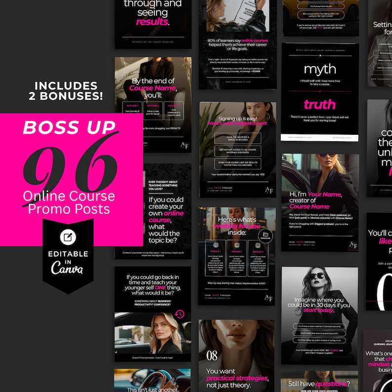 Canva Promo Post Templates for Coaches & Course Creators – 96 Social ...