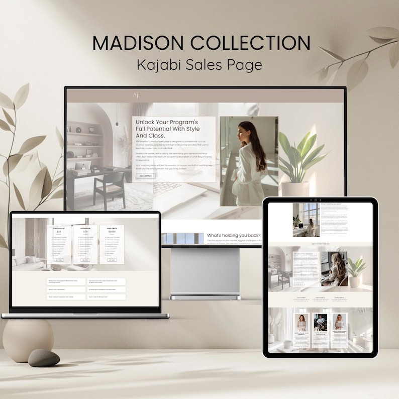 Neutral Kajabi Sales Page Template: High-ticket Coaches & Consultants ...