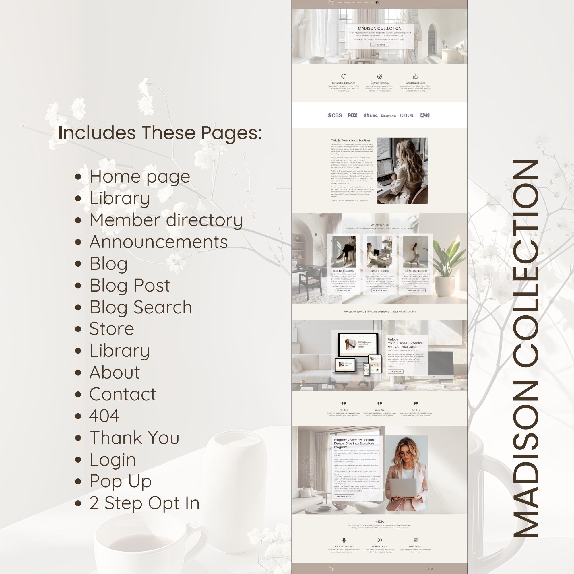 Neutral Aesthetic Kajabi Website Template Theme | 15 DFY Page Kajabi Template Perfect for ...