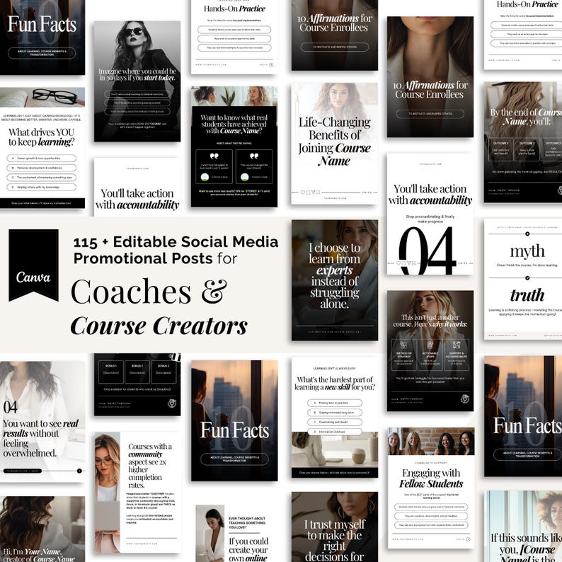 Canva Social Media Templates for Coaches & Course Creators | 110 ...