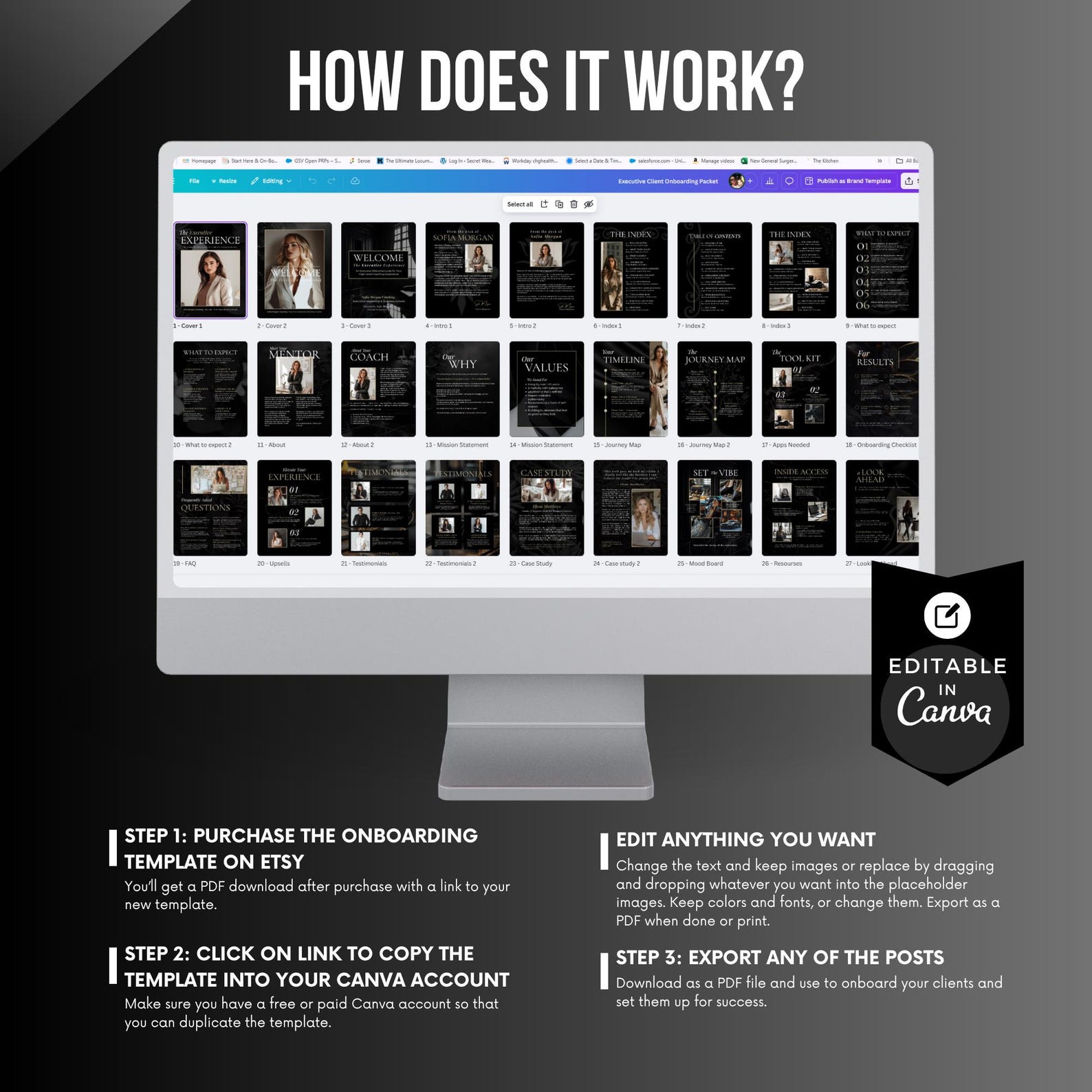 Executive Client Welcome Packet Canva Template: Luxury Coaching ...