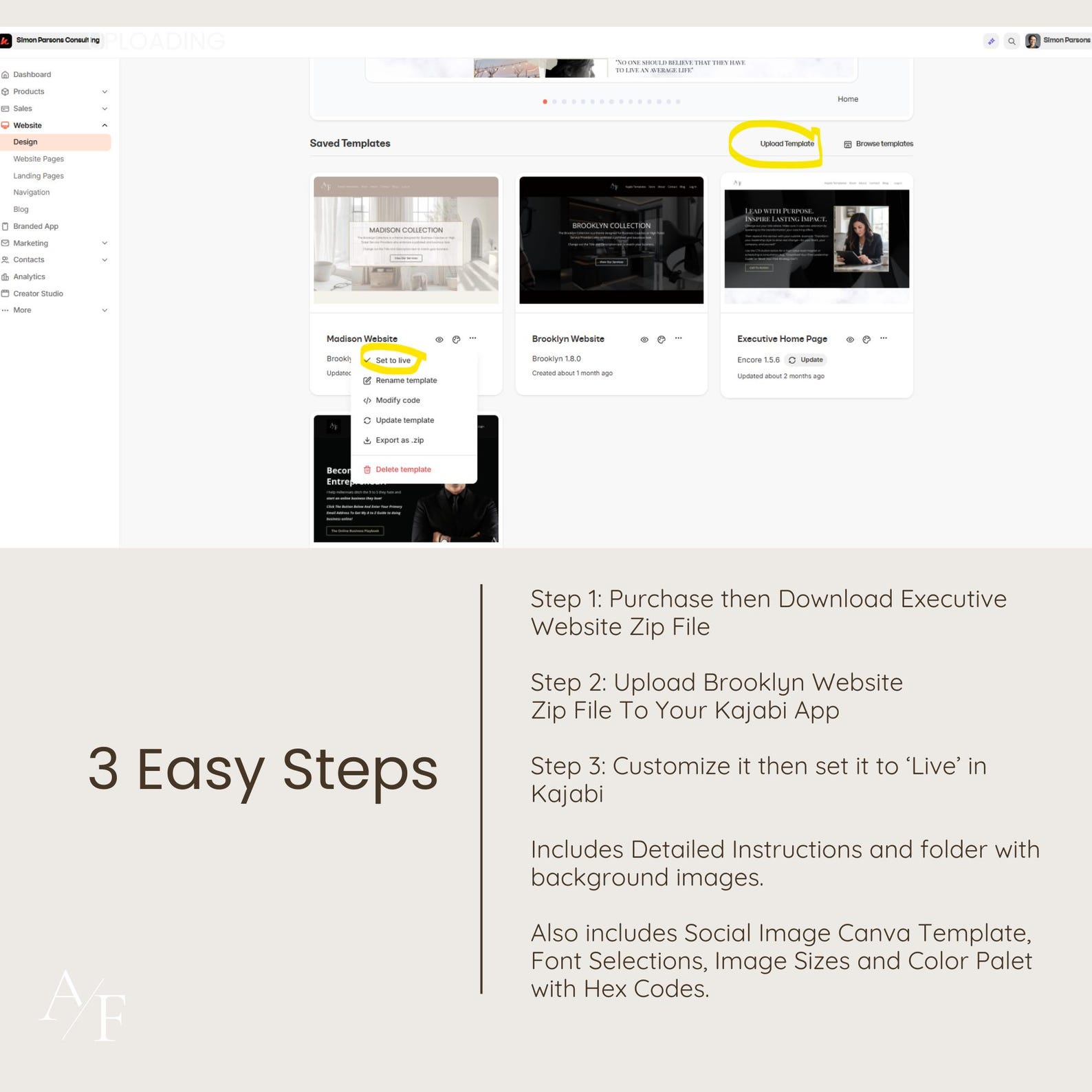 Neutral Aesthetic Kajabi Website Template Theme | 15 DFY Page Kajabi Template Perfect for ...