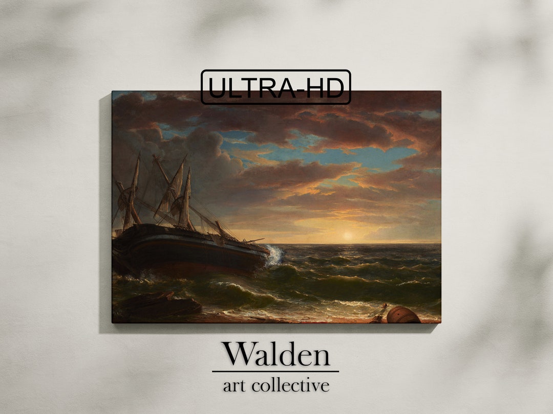 Shipwreck at Dusk | DOWNLOADABLE PRINTABLE Wall Art | the Stranded Ship ...