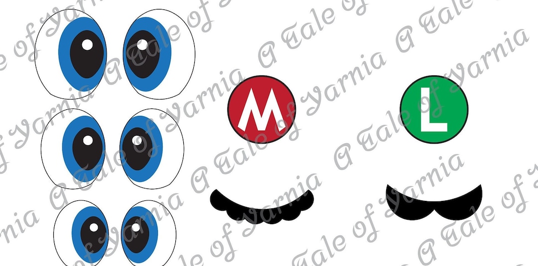 Felt Eye SVG. Digital Cutting File for Mario and Luigi Eyes, Hat ...