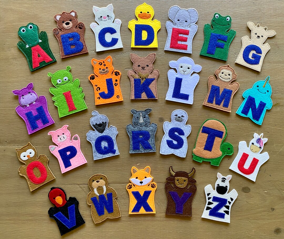 Alphabet Finger Puppet Set - Etsy
