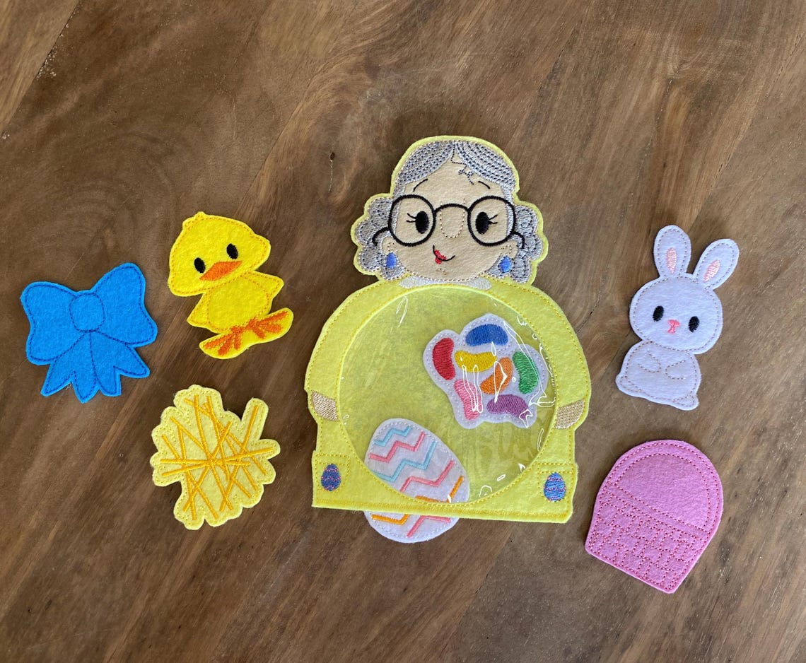 There Was an Old Lady Who Swallowed a Chick Finger Puppet Set - Etsy