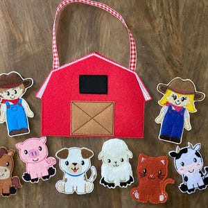 Old Macdonald Farm Finger Puppet Set With Barn Bag - Etsy