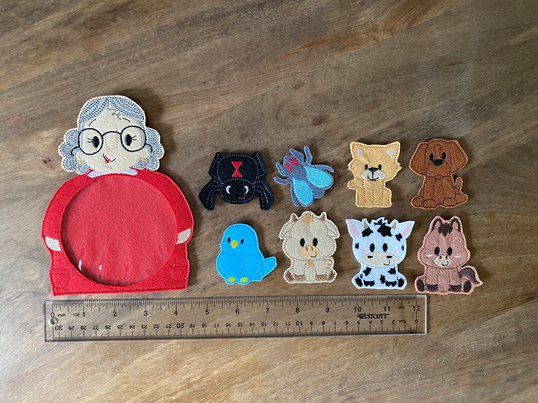 There Was an Old Lady Finger Puppet Set - Etsy
