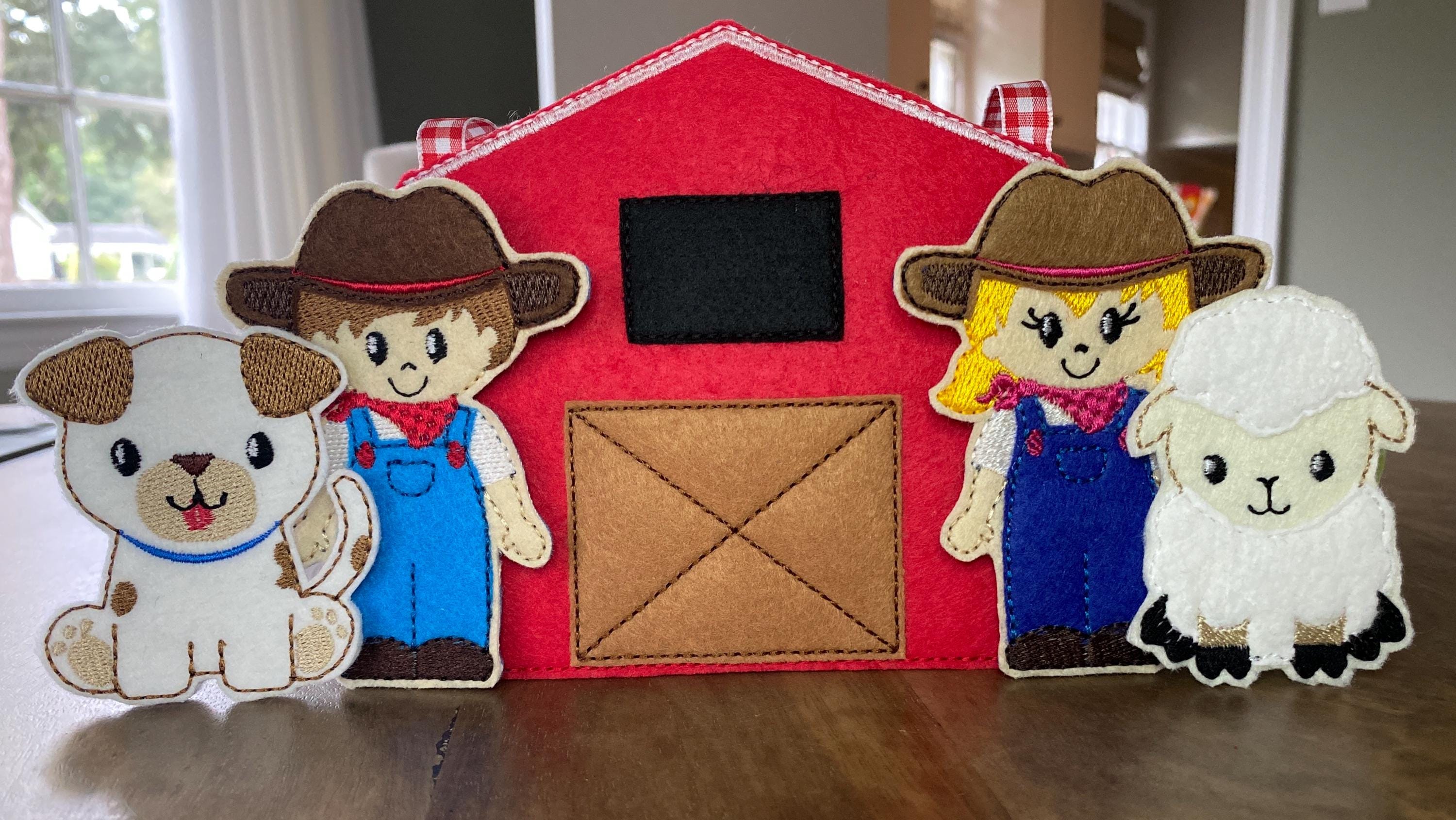 Old Macdonald Farm Finger Puppet Set With Barn Bag - Etsy