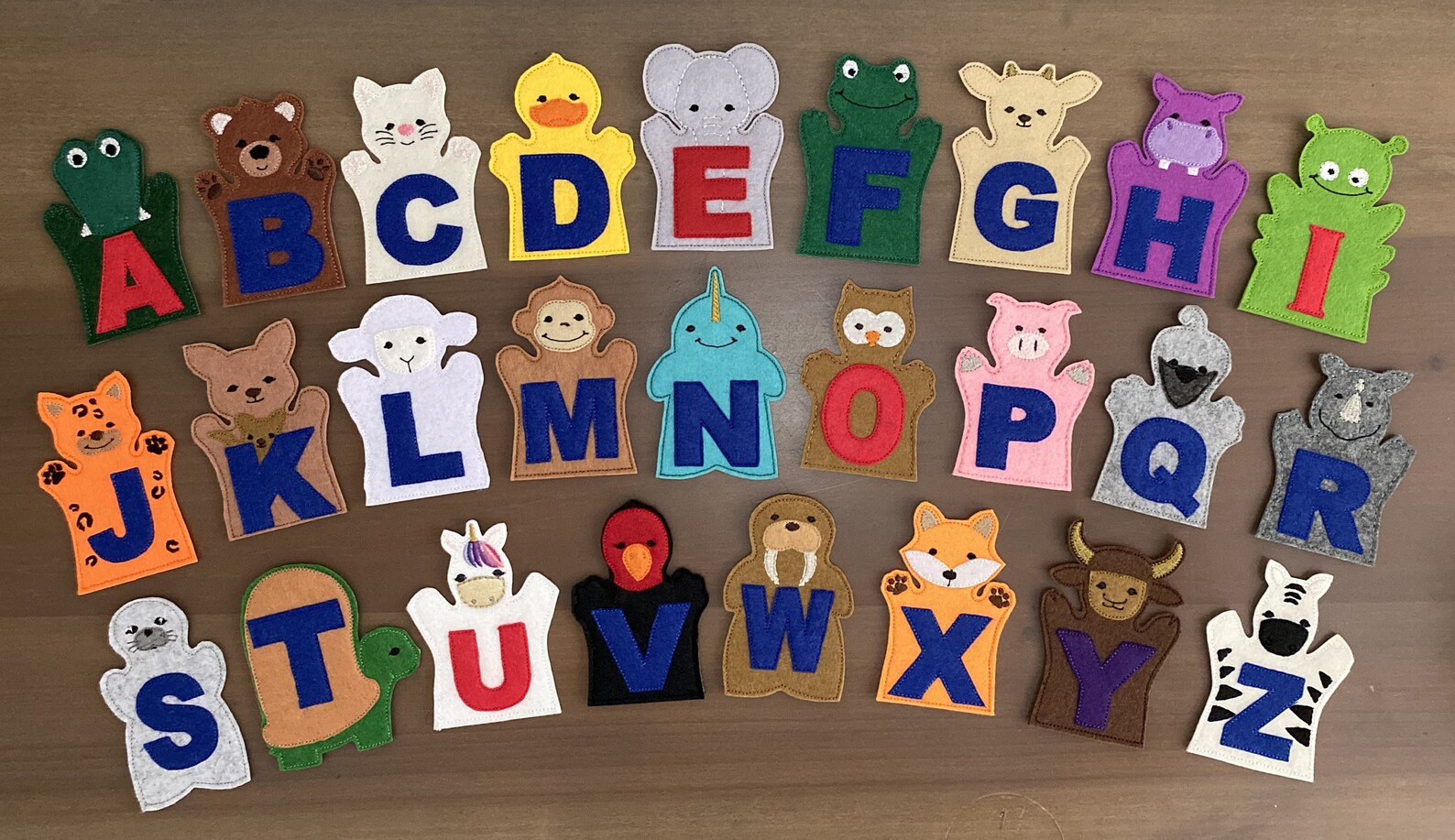 Alphabet Finger Puppet Set - Etsy