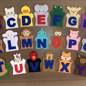 Alphabet Finger Puppet Set - Etsy