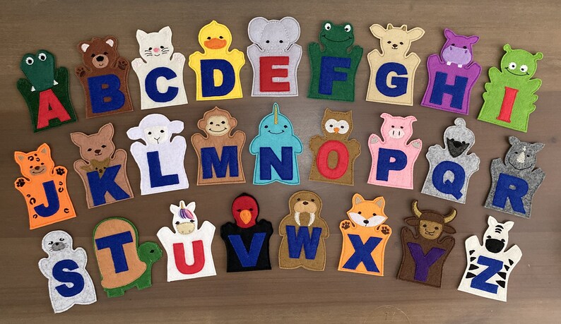 Alphabet Finger Puppet Set - Etsy