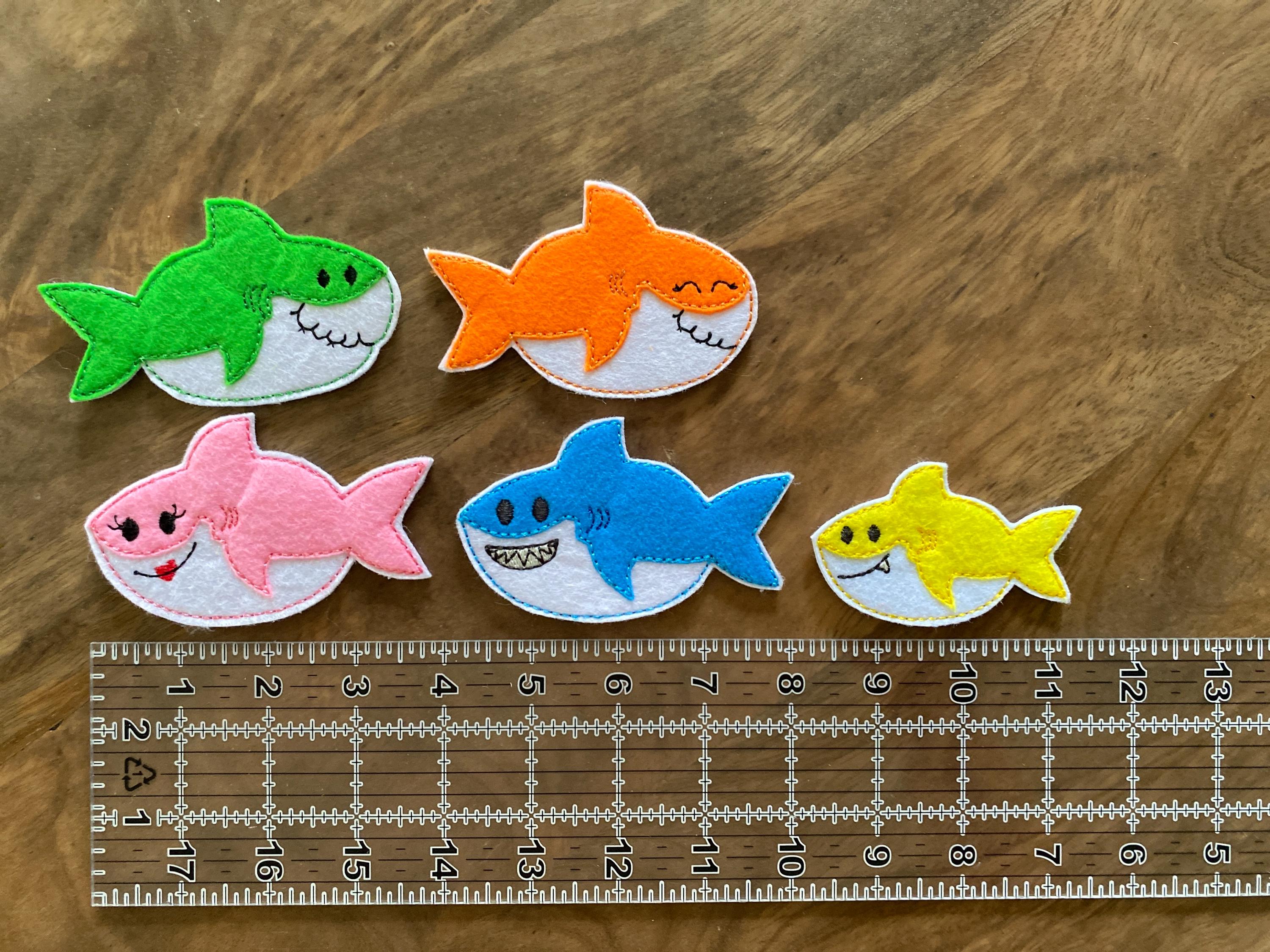 Shark Family Finger Puppet Set With Bag - Etsy