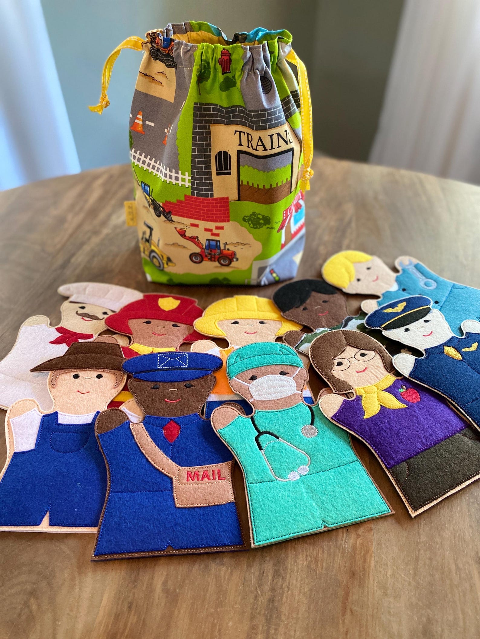 Community Helpers Set of 9 Felt Puppets for Children - Etsy