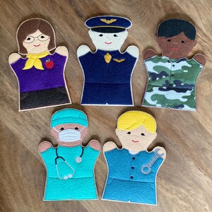 Community Helpers Set of 9 Felt Puppets for Children - Etsy