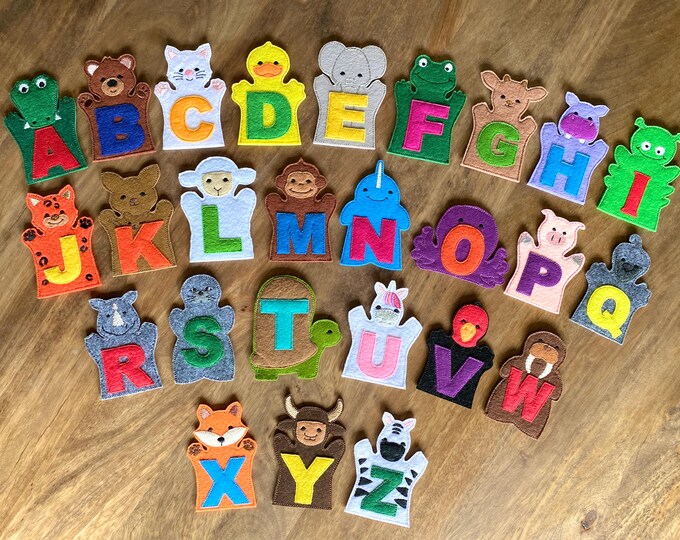 Alphabet Finger Puppet Set - Etsy