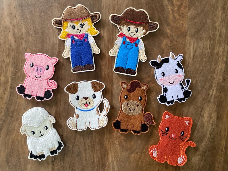 Old Macdonald Farm Finger Puppet Set With Barn Bag - Etsy