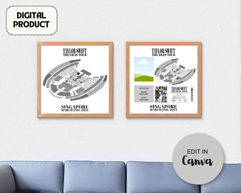 Taylor Swift ERAS Tour Memorabilia Customisable Digital Print National ...