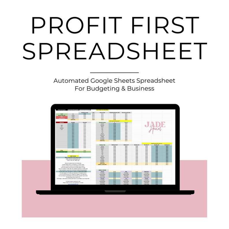 Profit First Automated Spreadsheet for Business and Budgeting | Google ...