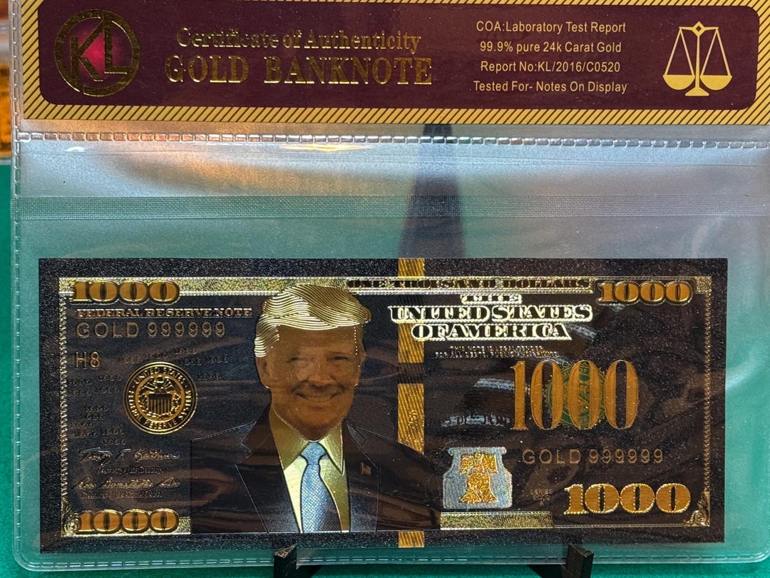 Black & Gold Foil Donald Trump 1000 Banknote Series. Sealed and ...