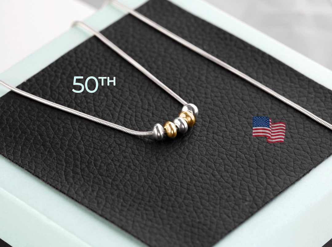 50th Birthday Gift for Her Mixed Metal Necklace for Friend Aunt Mom ...