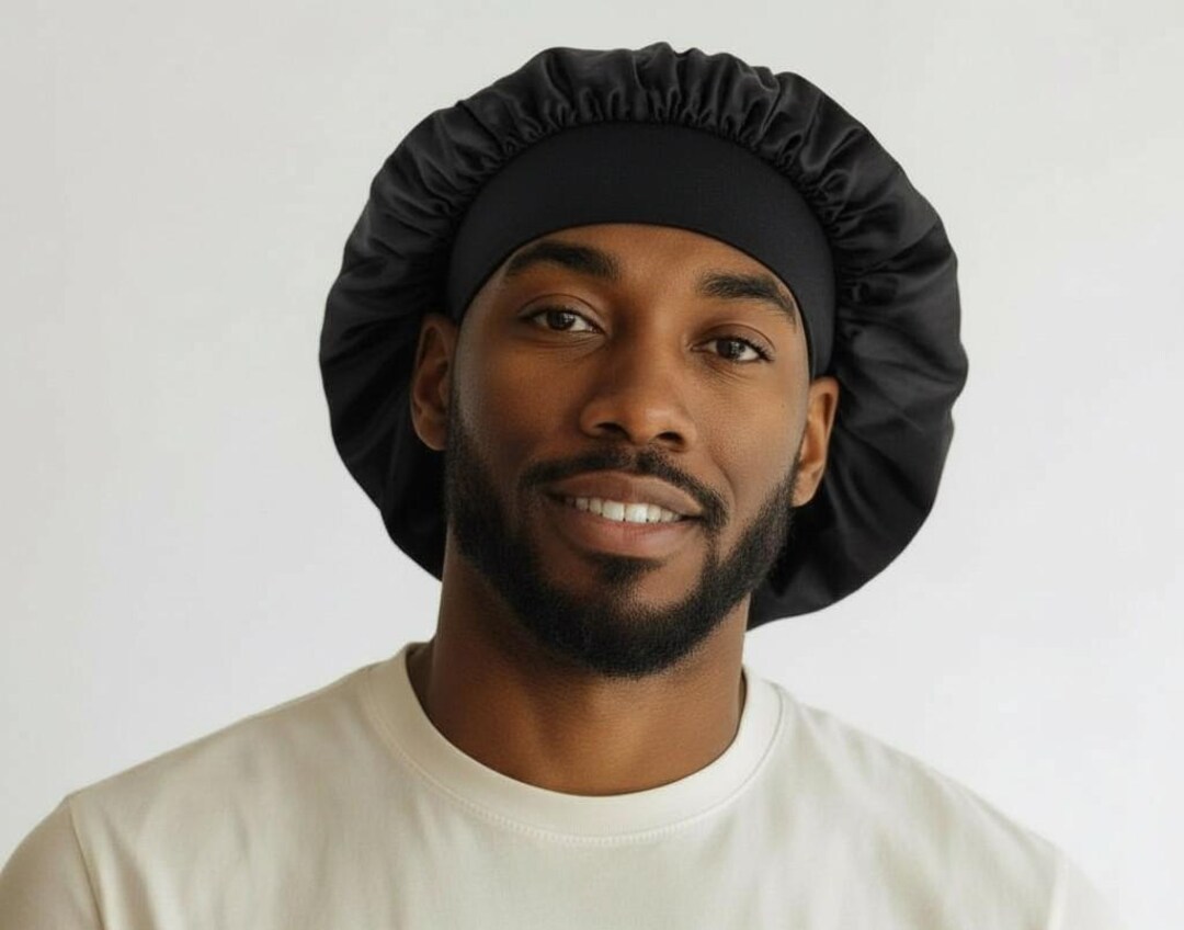 Men's 100% Mulberry Silk Hair Bonnet, 22 Momme Hair Wrap, Protect Your ...