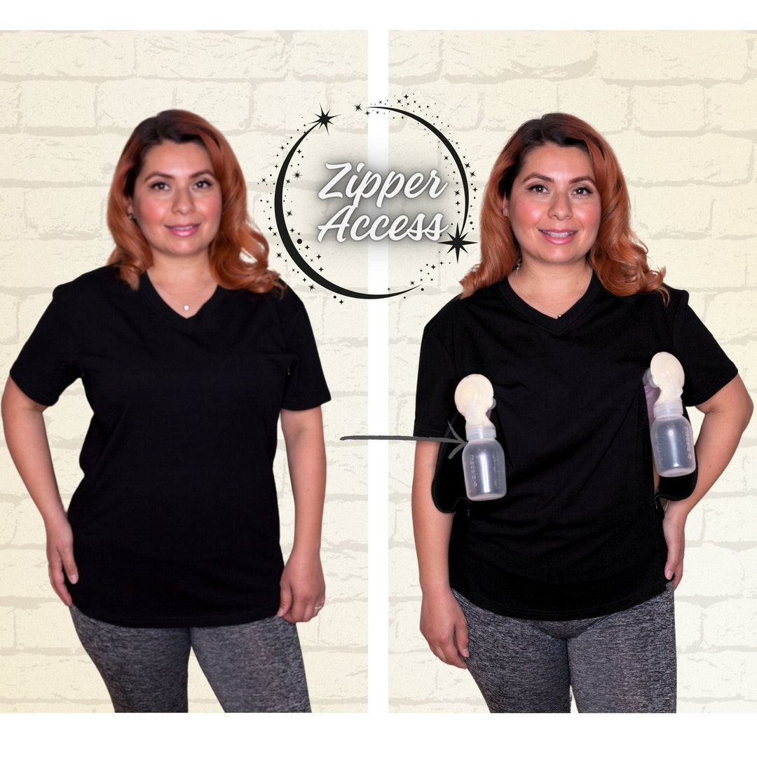 Luna Rhea Breastfeeding Shirt With Zipper, Maternity Clothes, Nursing ...