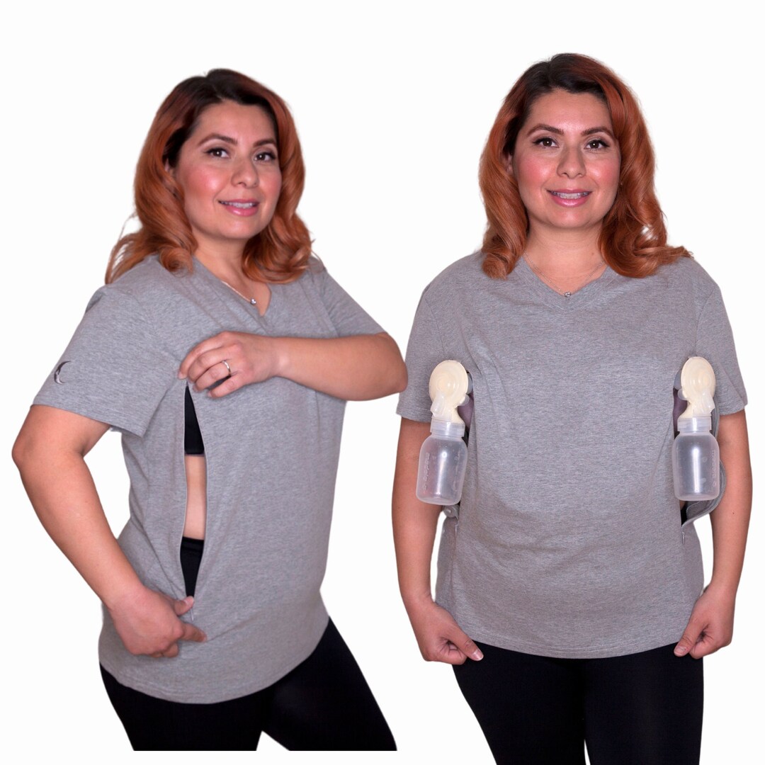 Luna Rhea Breastfeeding Shirt With Zipper, Nursing Apparel for ...