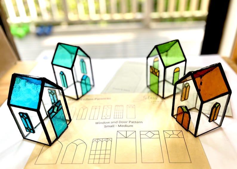 Tall 3D House Stained Glass * Digital Download: Hobby License * Pattern ...