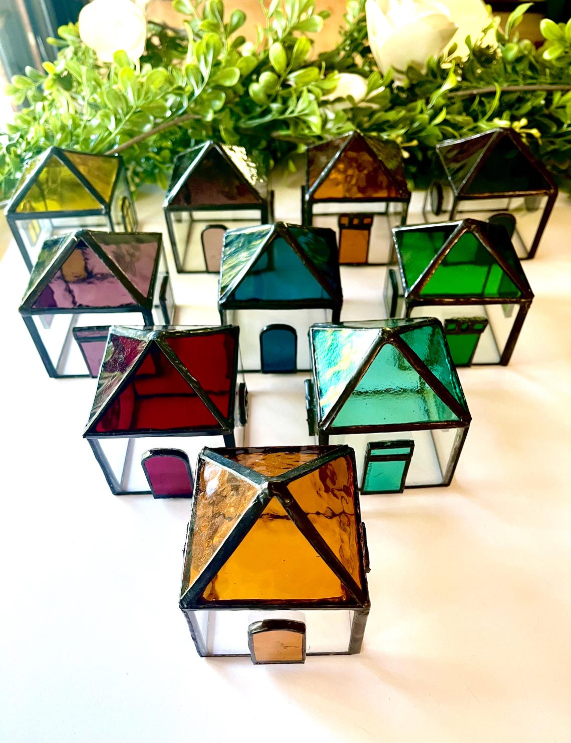 Small Stained Glass House Pattern PDF | Easy 3D Cottage | 11 Pieces ...