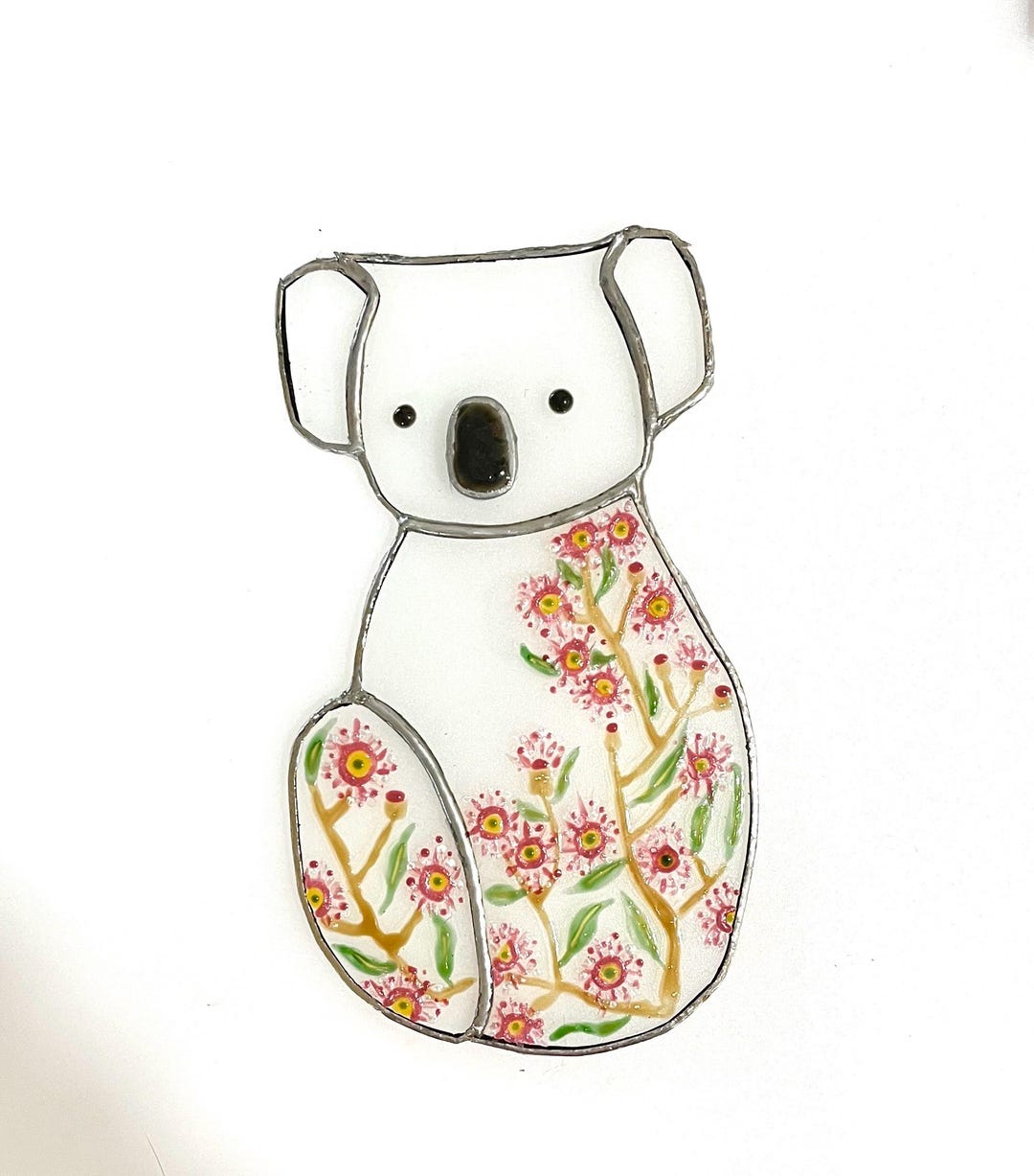 Koala Stained Glass * Sun Catcher Window Hanging * Marsupial Glass ...