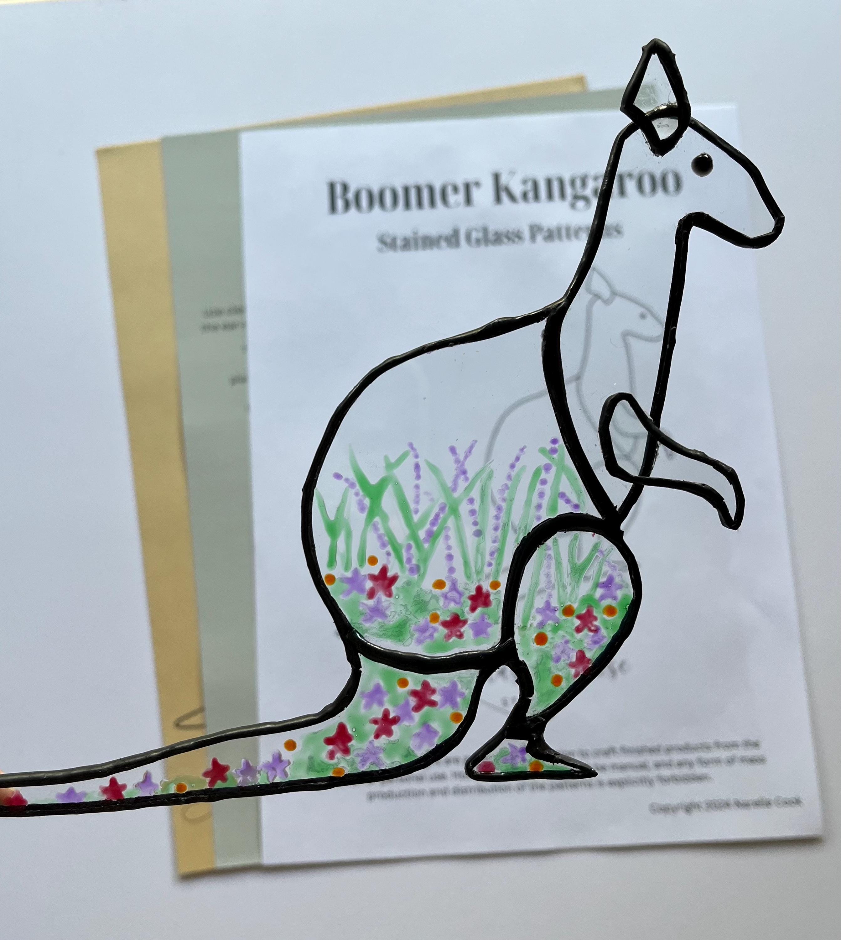 Kangaroo Stained Glass * Digital Download: Hobby License * Pattern ...