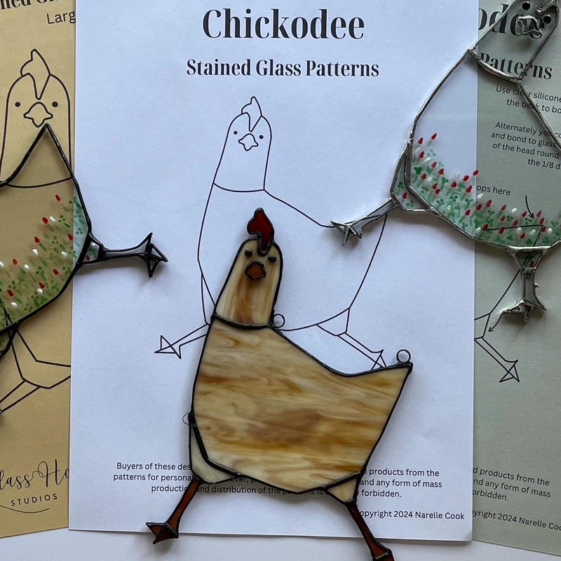 Stained Glass Chickens - Etsy