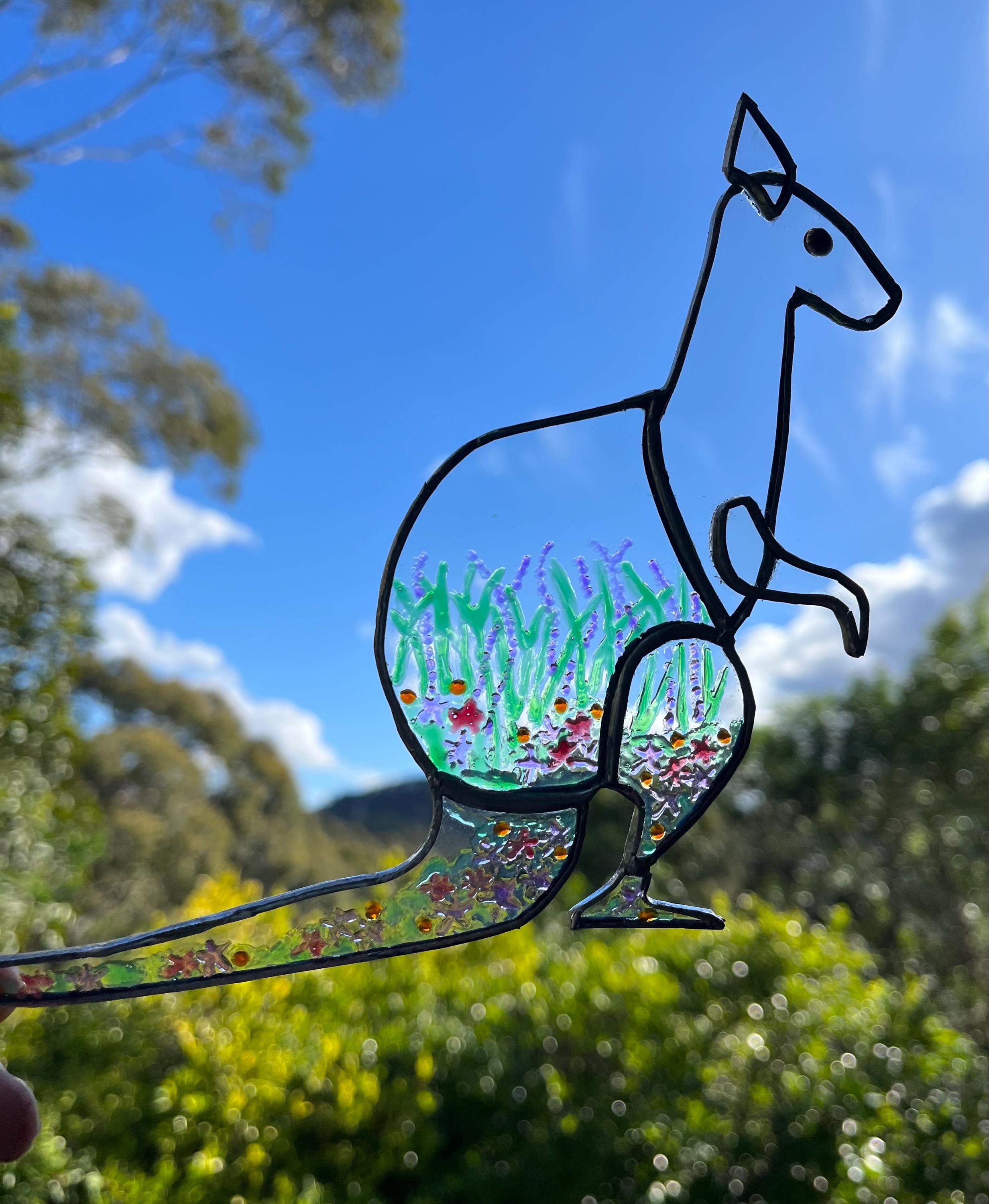 Kangaroo Stained Glass * Digital Download: Hobby License * Pattern ...