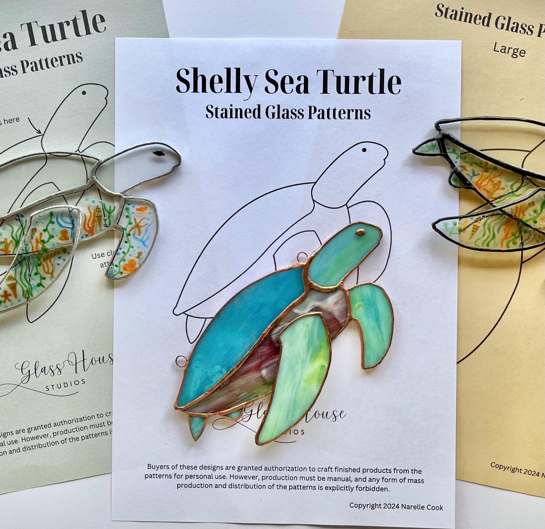Sea Turtle Stained Glass * Digital Download: Hobby License * Pattern ...