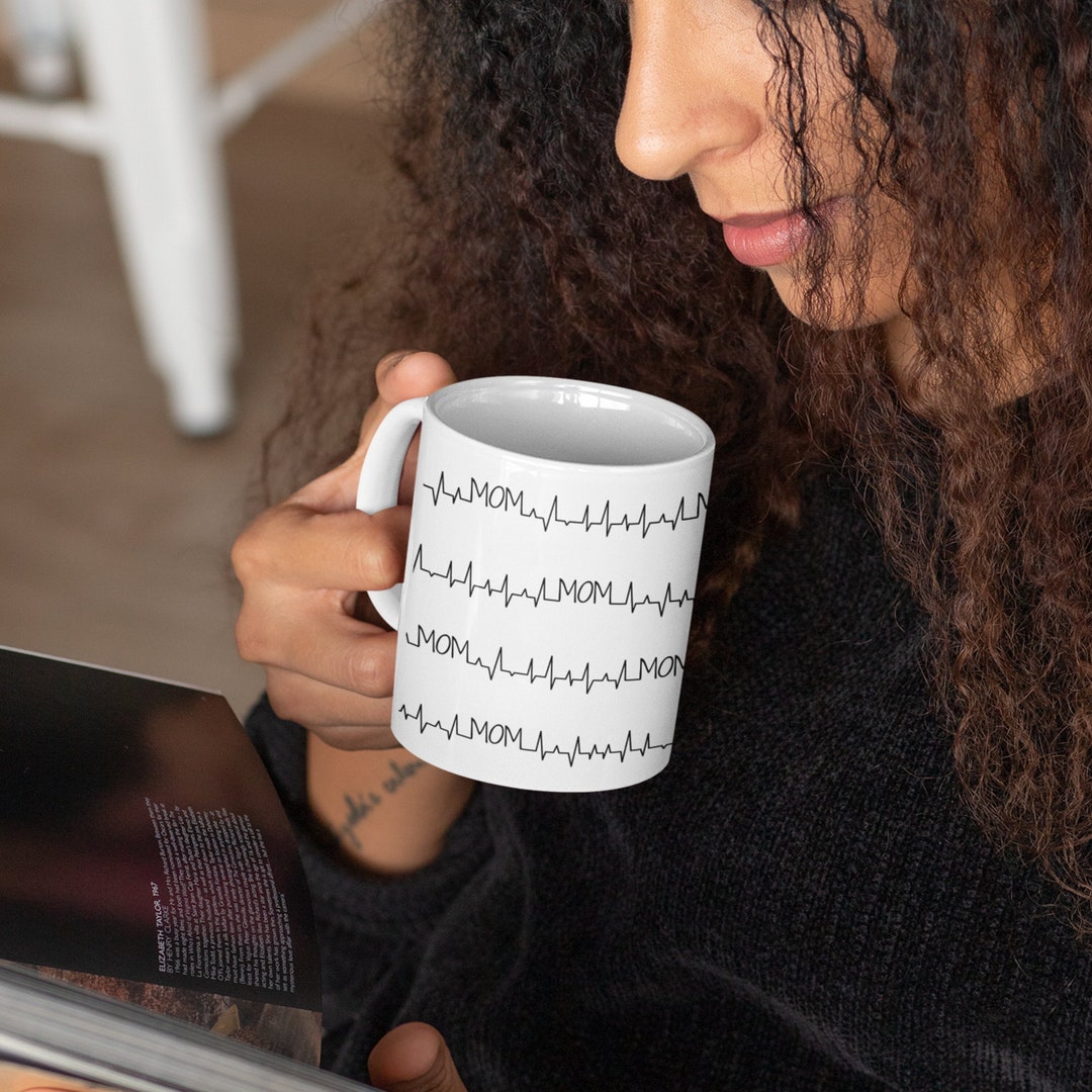 Mom EKG Mug- 11oz\15oz - (heartbeat Rhythm Cardio Cardiogram, Nurse ...