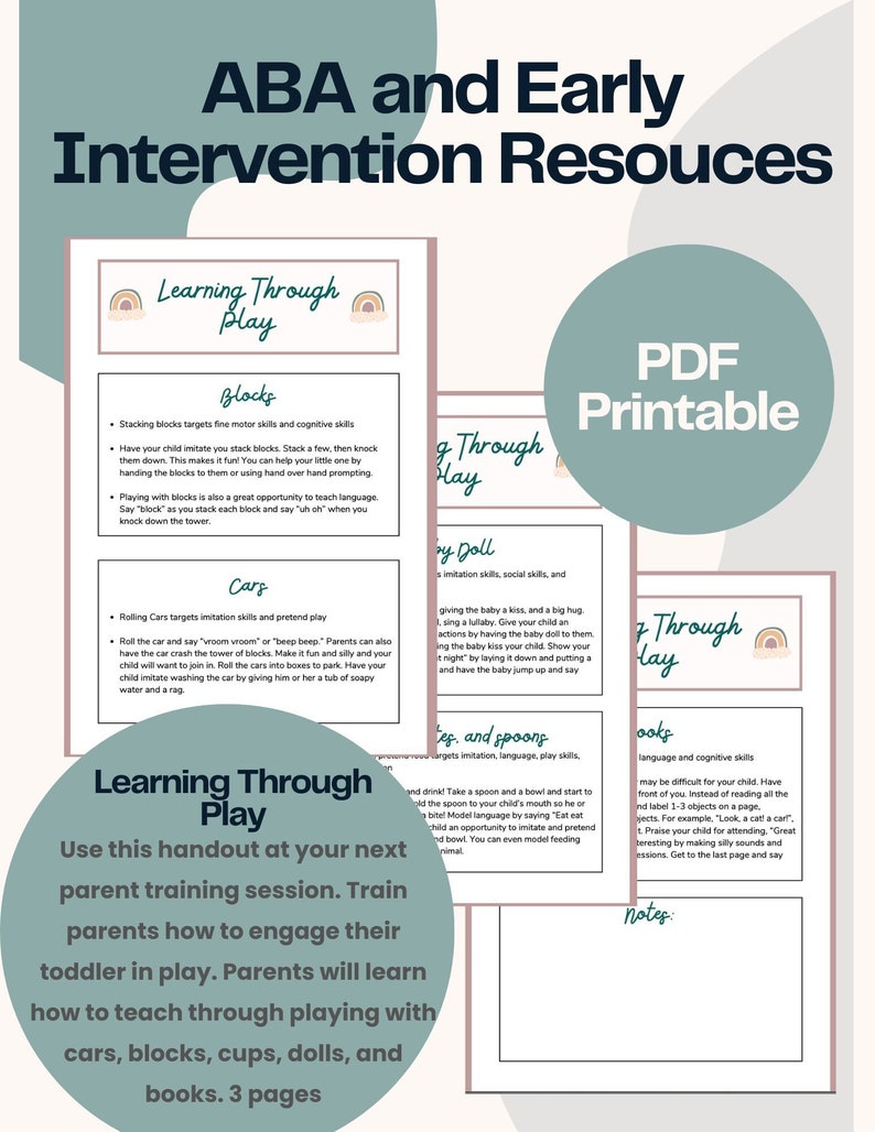 Play Therapy Parent Handout 3 Pages / ABA Therapy / Learning Through ...