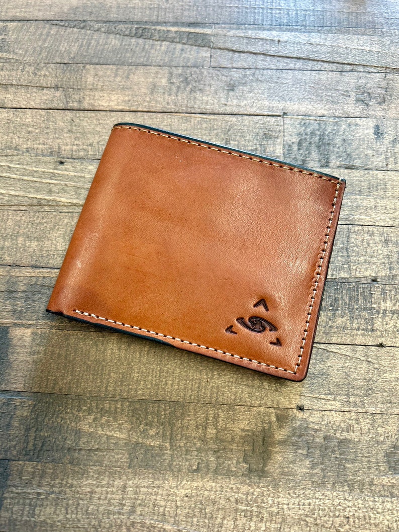 Full-grain Leather Bifold Wallet Leather Accessory Card Holder Wallet ...