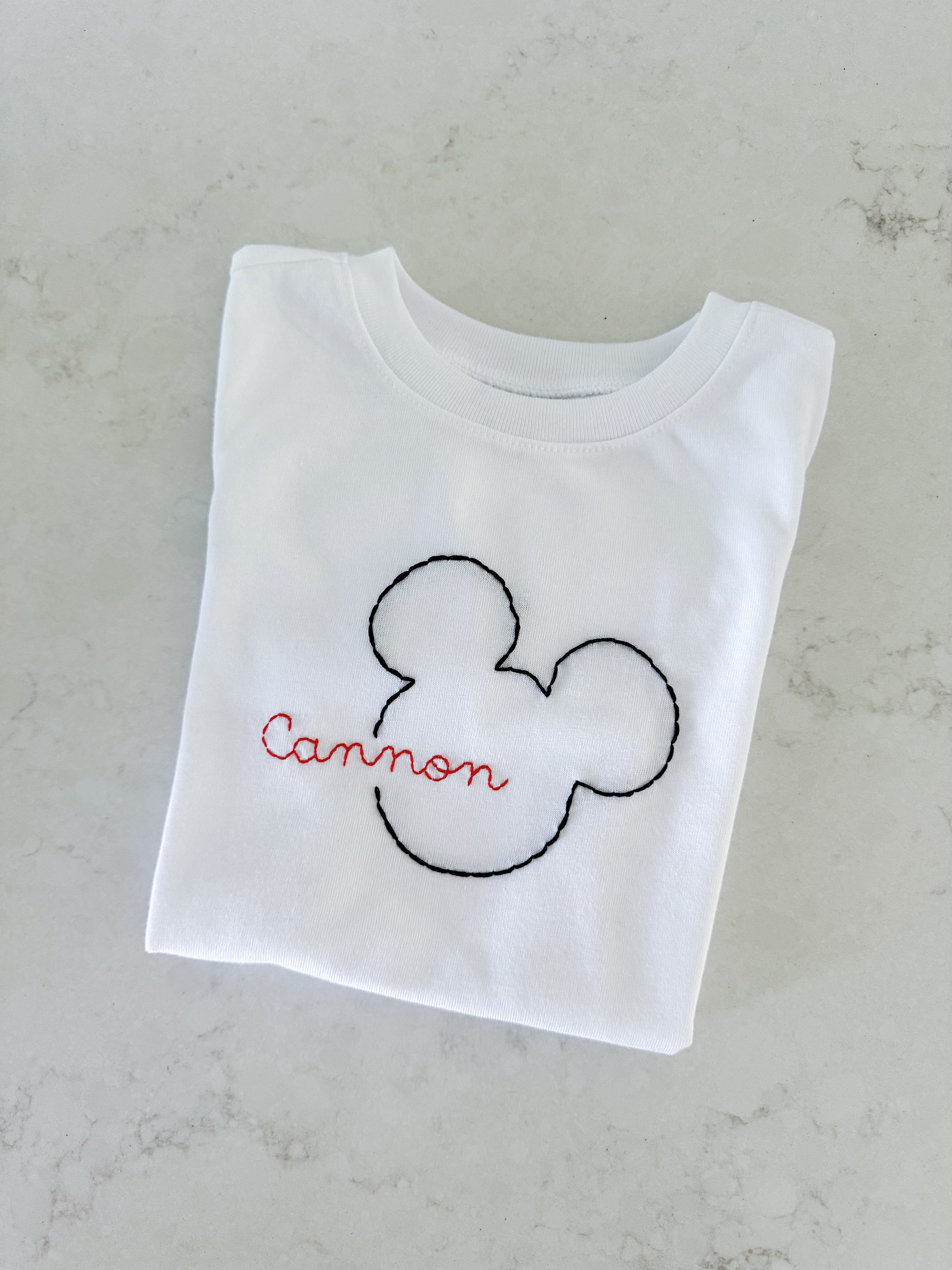 Mickey Mouse Hand Embroidered Custom Toddler T Shirt Personalized ...