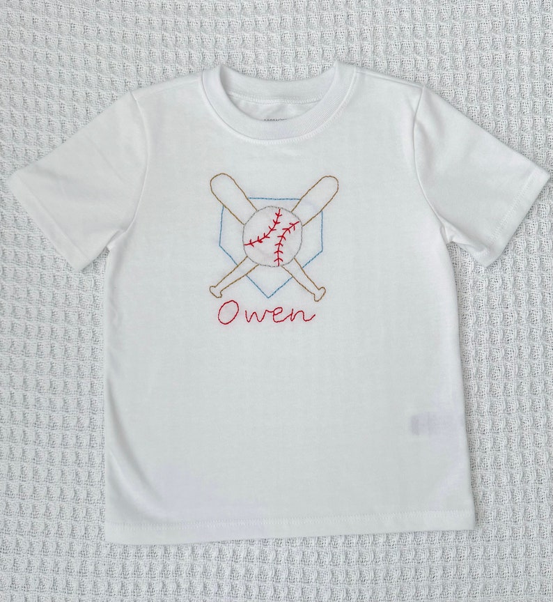 Custom Hand Embroidered Baseball T Shirt Toddler Boy Personalized Name ...