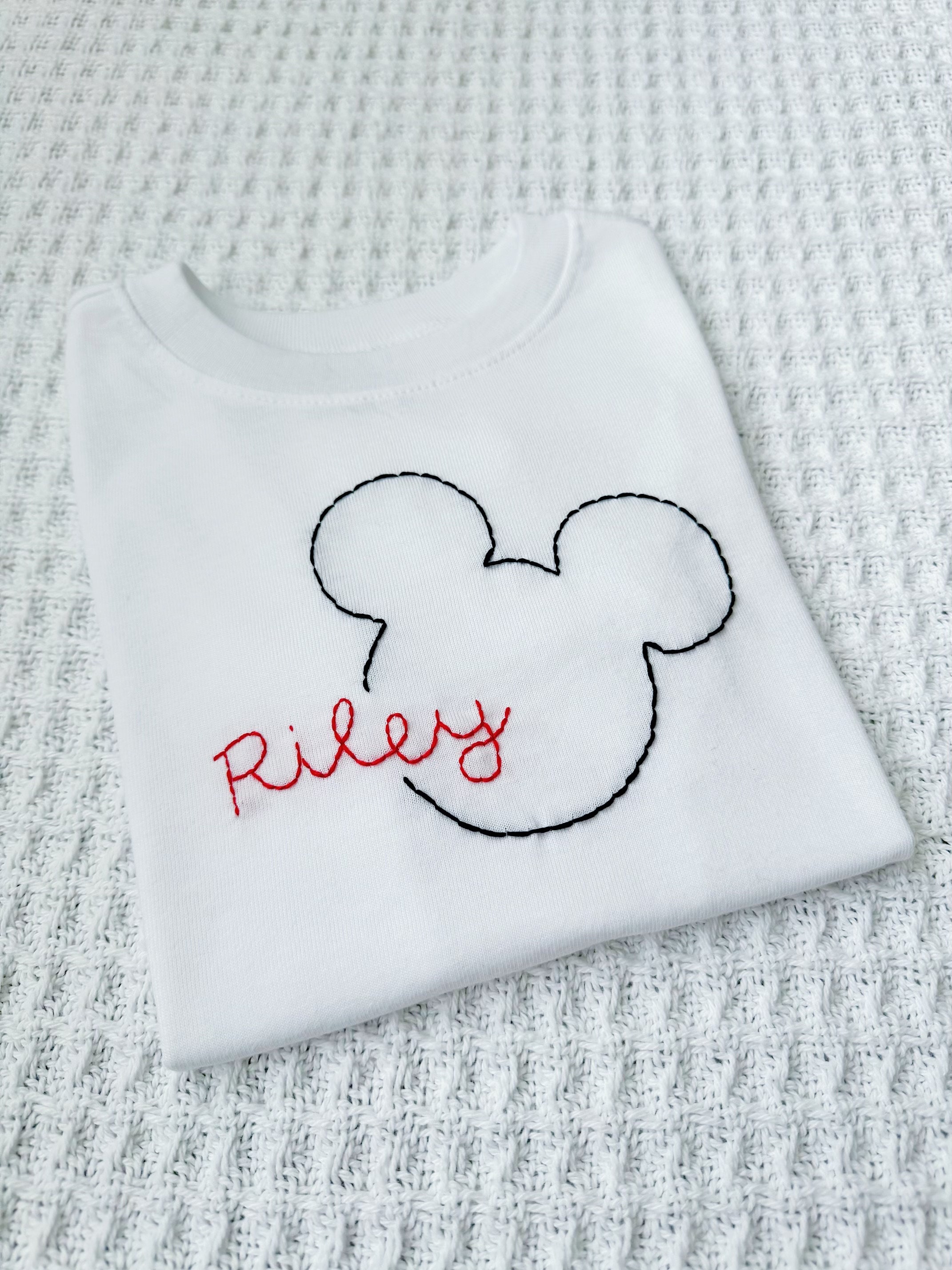 Mickey Mouse Hand Embroidered Custom Toddler T Shirt Personalized ...