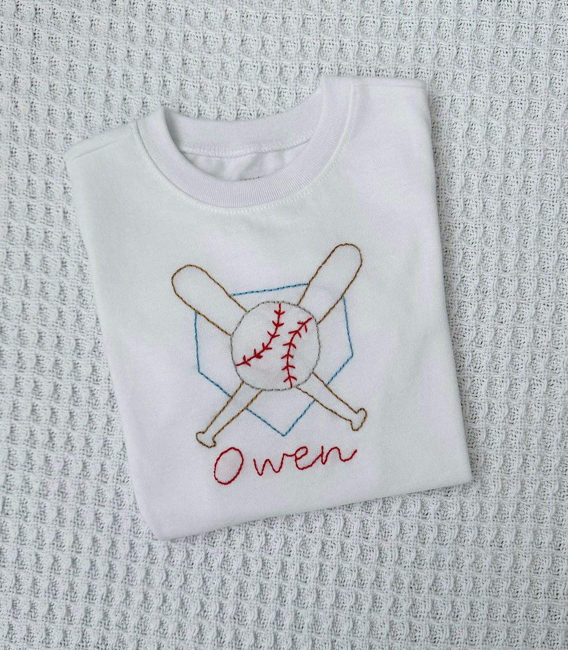 Custom Hand Embroidered Baseball T Shirt Toddler Boy Personalized Name ...